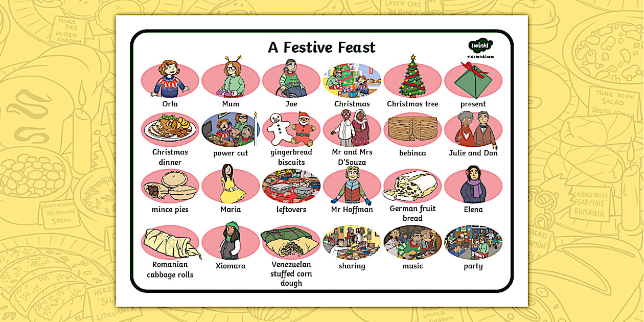 A Festive Feast Word Mat (teacher made) - Twinkl