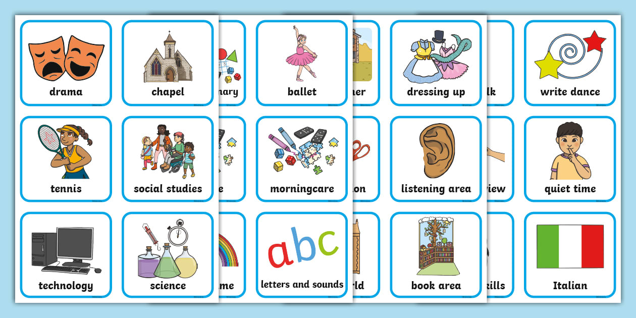 Additional Visual Timetable Cards