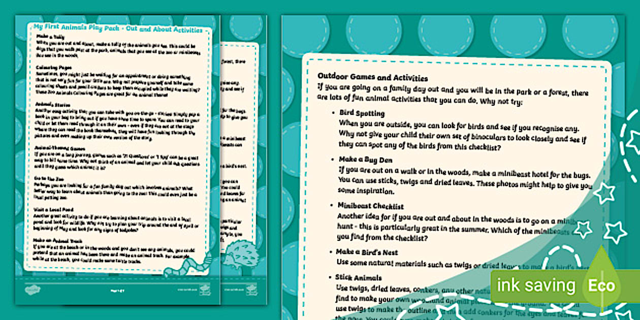 My First Animals Play Pack - Outdoor Play (teacher made)