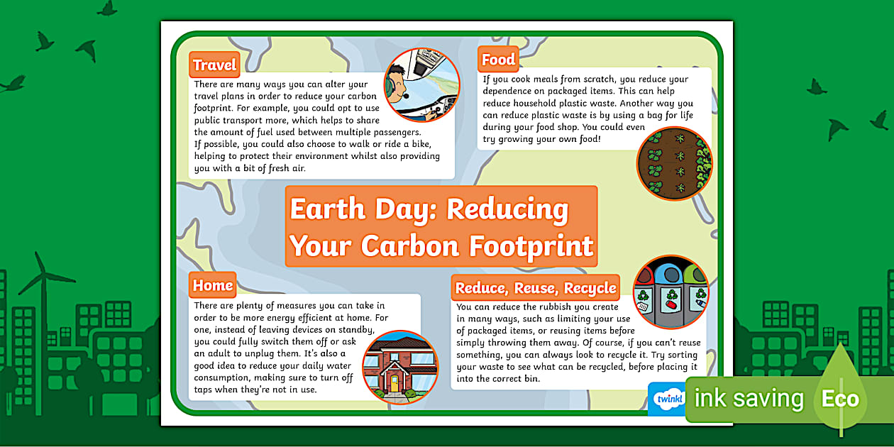 Earth Day Infographics Poster – Reduce Your Carbon Footprint