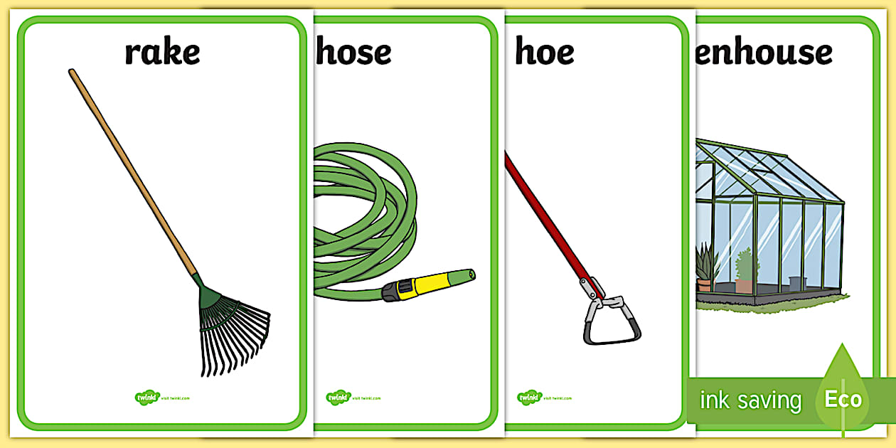 Cursive Garden Tools Display Posters (Lehrer gemacht)