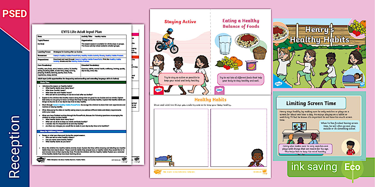 EYFS PSED Healthy Habits Plan and Resource Pack - Twinkl