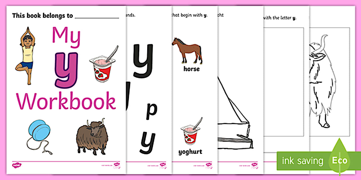 Letter Y Worksheets For Preschool - Workbook (teacher made)