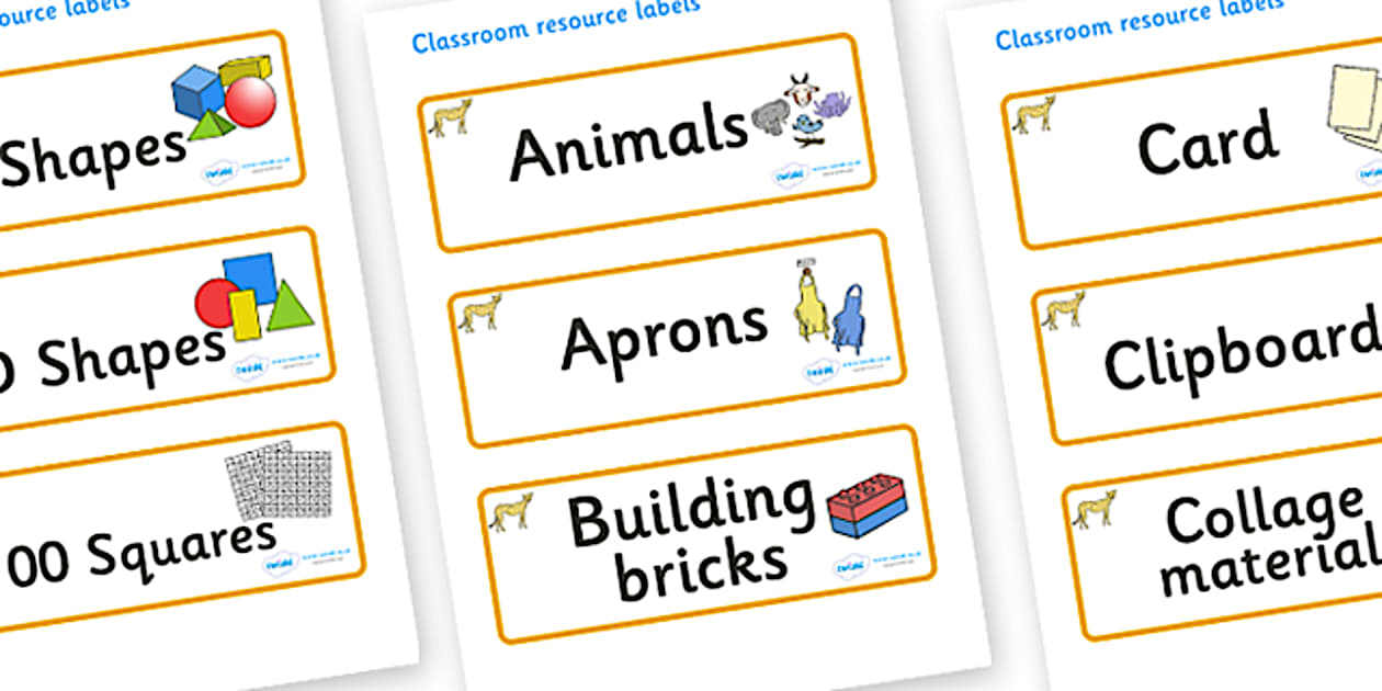 Cheetah Themed Editable Classroom Resource Labels - Twinkl
