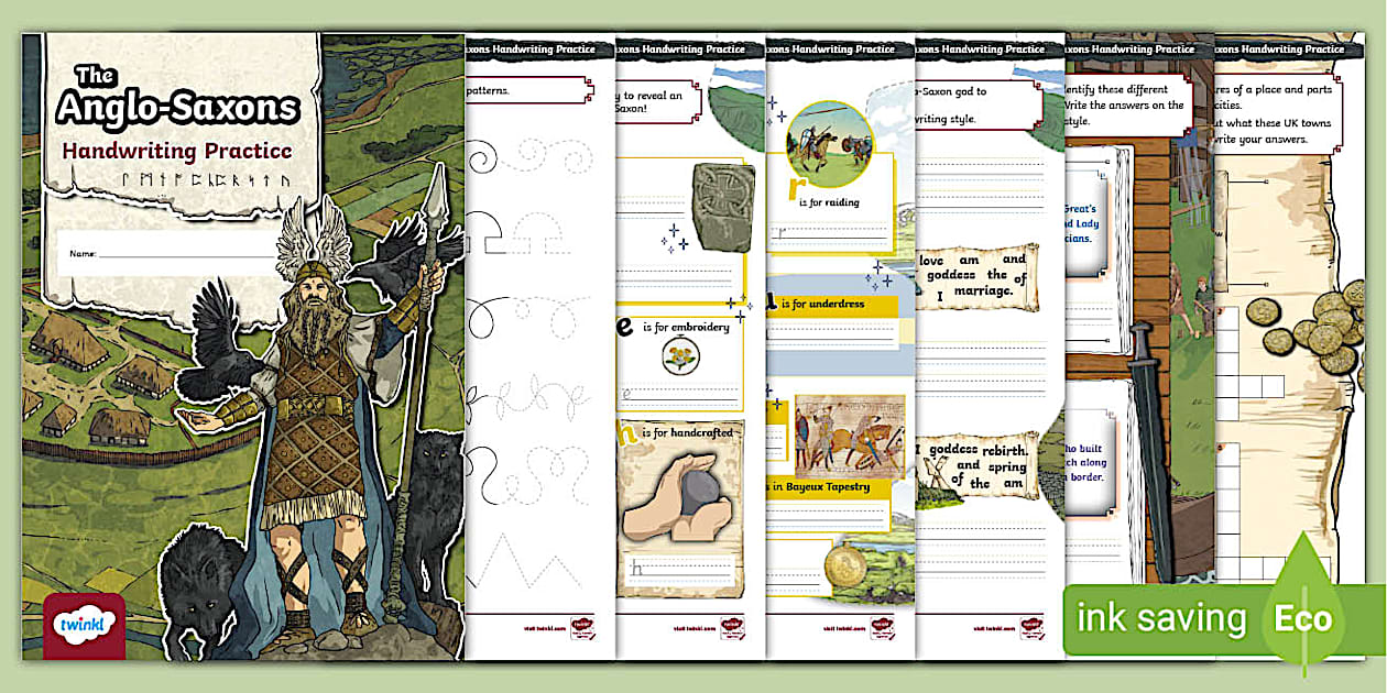 KS2 The Anglo-Saxons Handwriting Activity Booklet - Twinkl