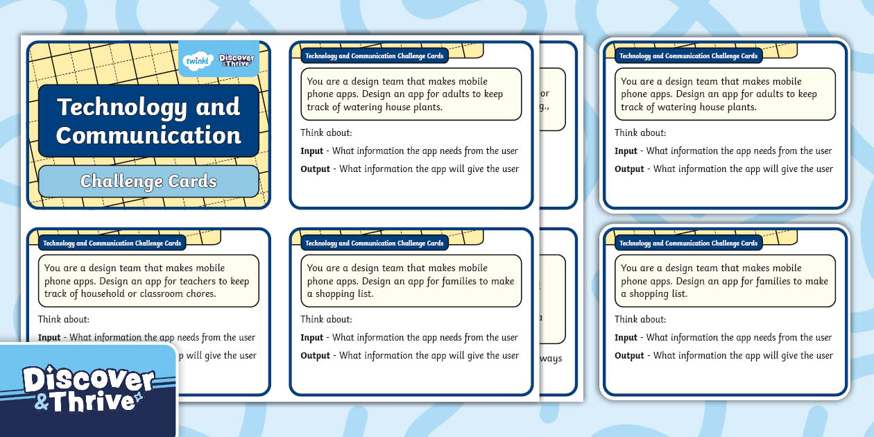 STEM Technology Telephone Challenge Cards (professor feito)