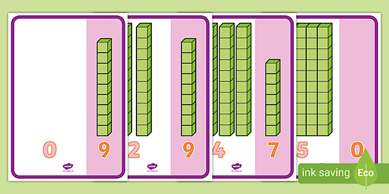 Counting with Dienes 1 - 50 Display Posters - Twinkl