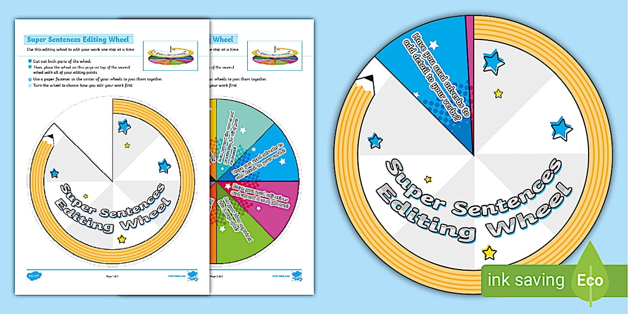 Super Sentences Editing Wheel | Twinkl | KS2 | Editing Tool
