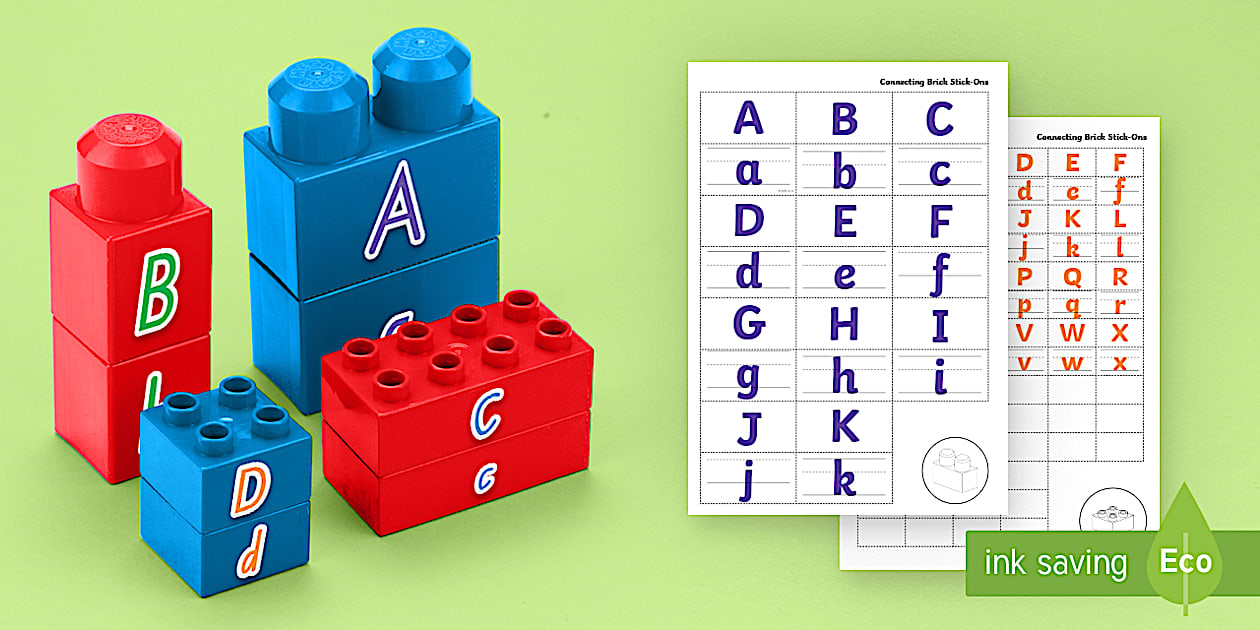 Upper and Lower Case Letters Matching Connecting Bricks Game