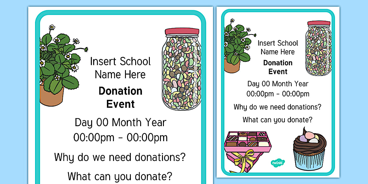 Editable Donations Request PTA Poster (Teacher-Made)