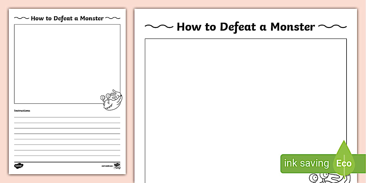 How to Defeat a Monster Writing Frame - Twinkl