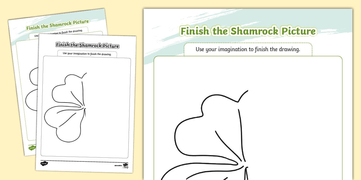 Finish the Shamrock Picture Worksheet - Twinkl Art - Twinkl