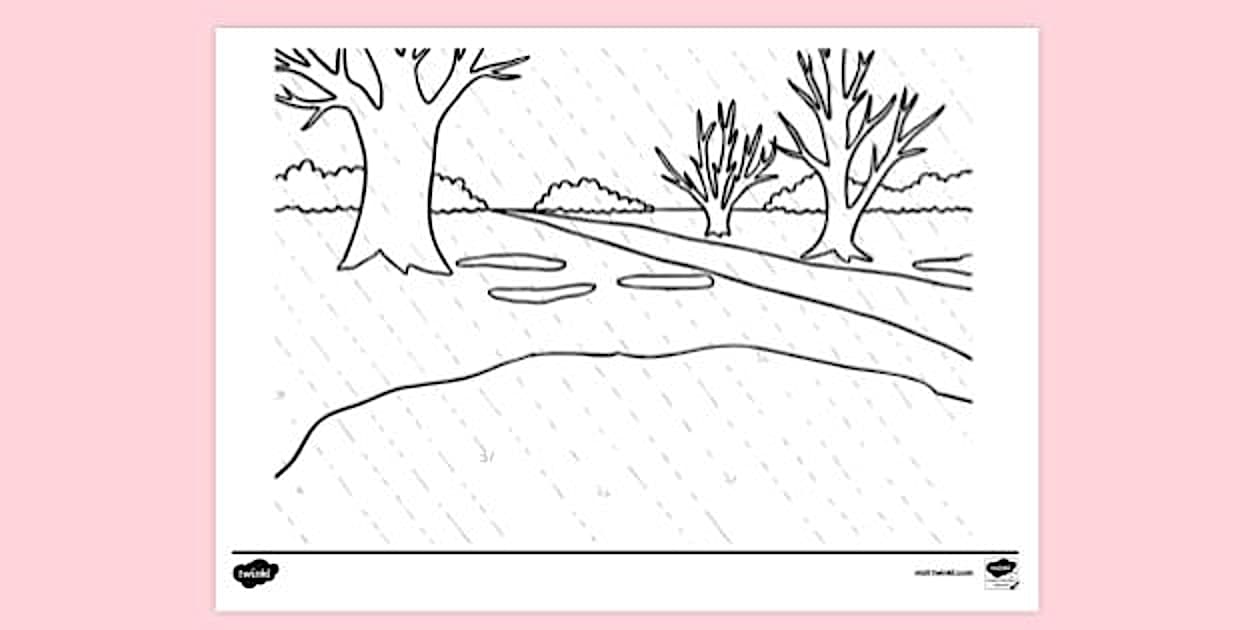 Winter Park Background Colouring Sheet | Colouring Sheets