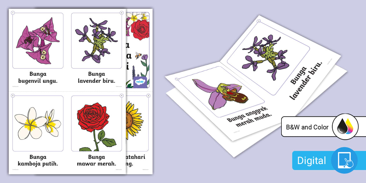 Booklet Membaca Pemula B Bunga (Hecho por educadores)