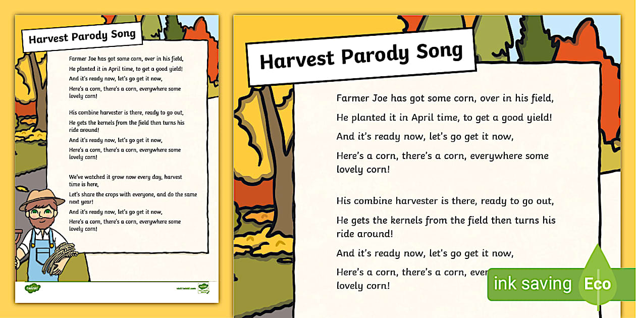 Harvest Parody Song (teacher made) - Twinkl