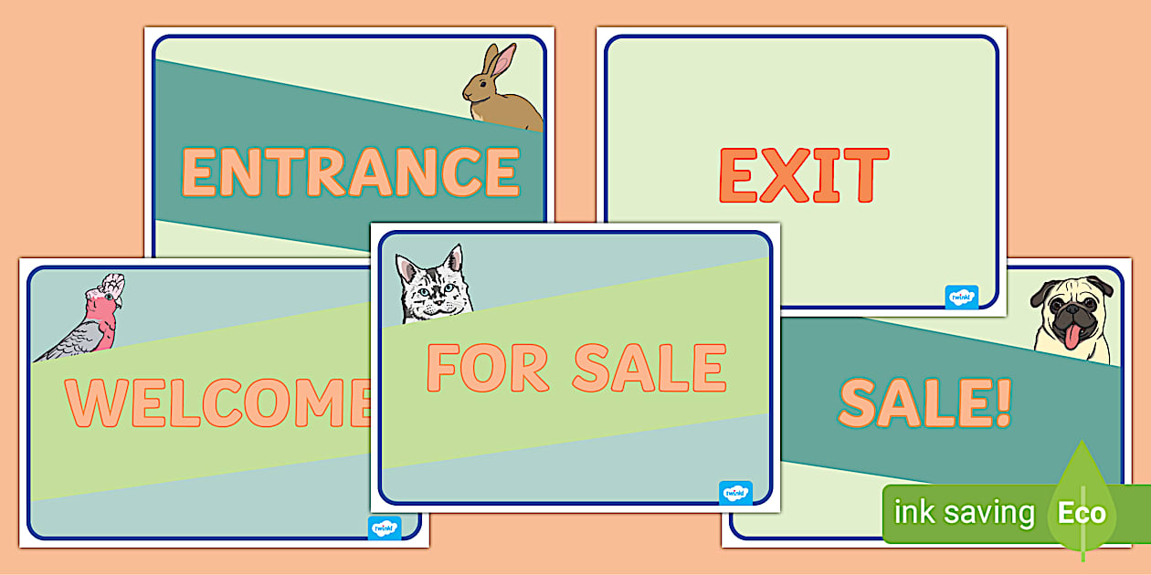 Pet Shop Sign Pack (teacher made) - Twinkl