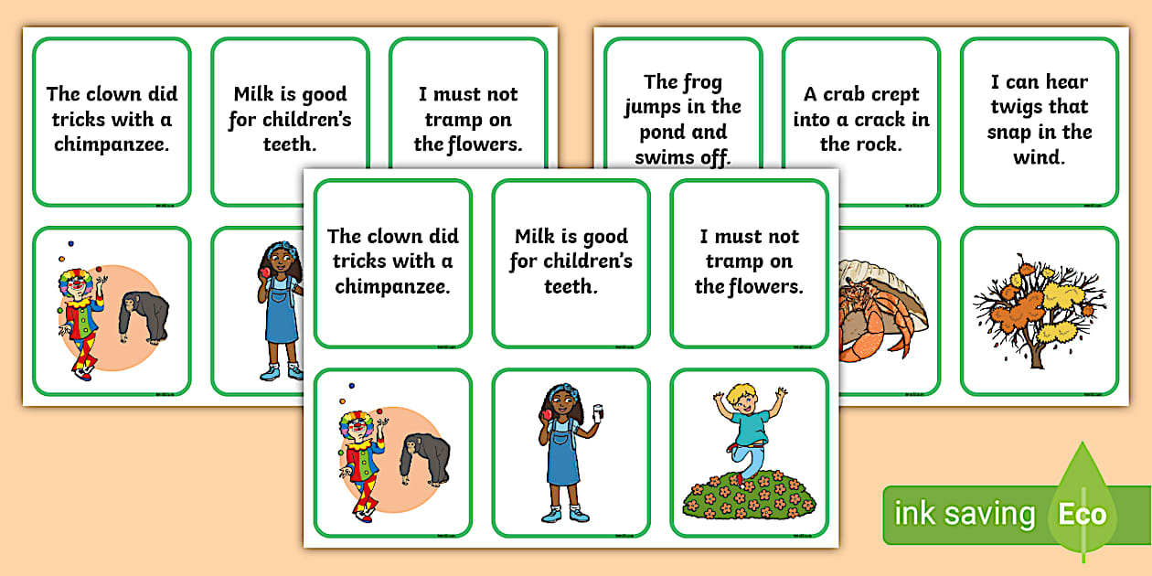 NSW Phase 4 Sentences And Pictures Matching Cards - Twinkl