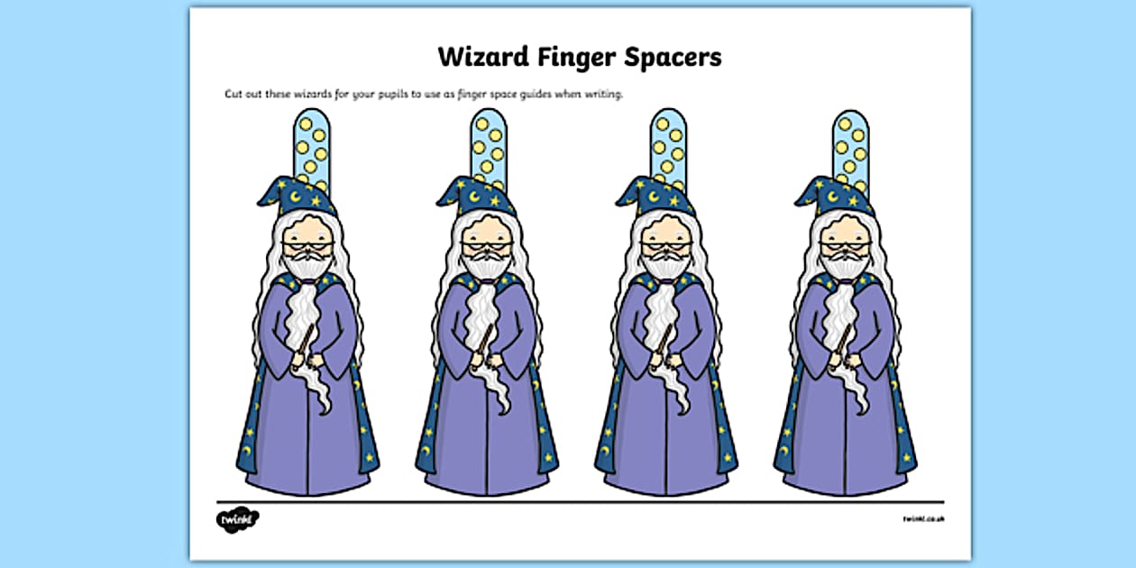 Writing Finger Spacers (Wizard) (teacher made) - Twinkl