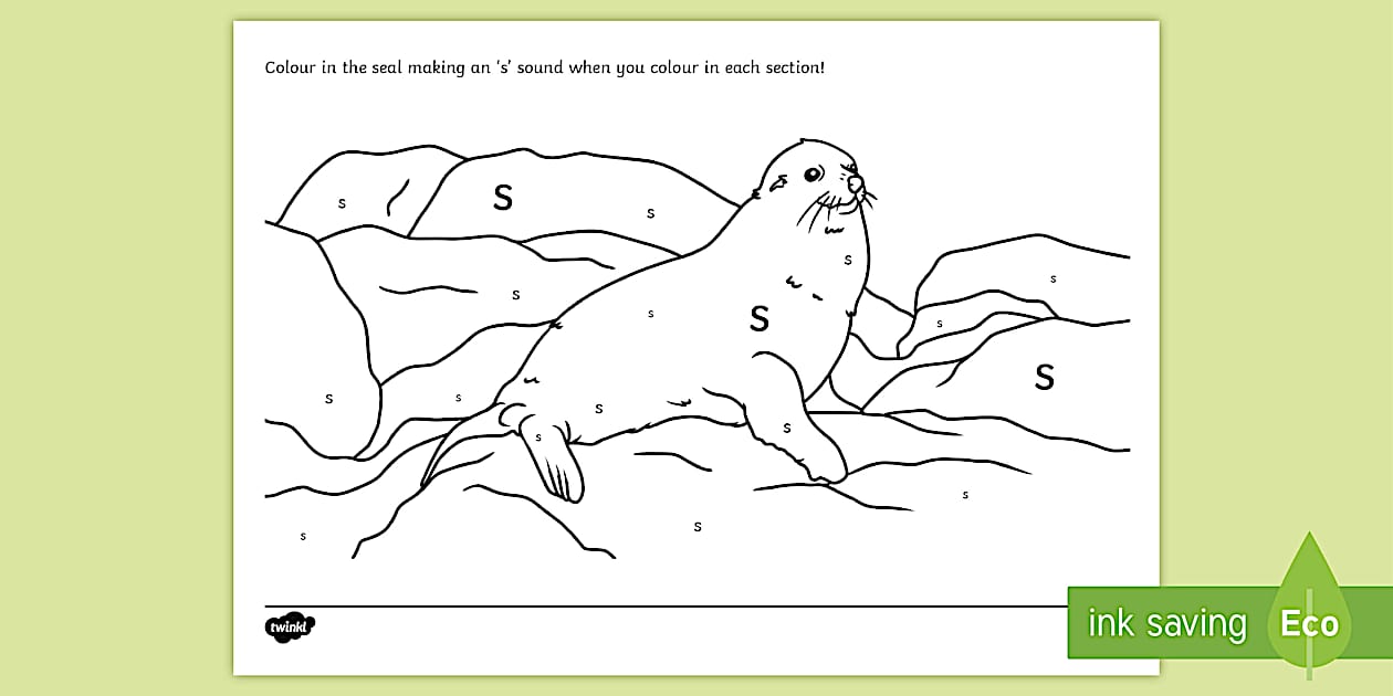 Cursive Initial S Sound Colouring Page (teacher made)