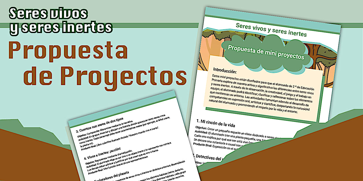 Ficha de actividad: Seres vivos y seres inertes - Propuesta de proyectos