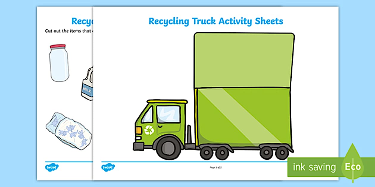 Recycling Truck Worksheets (teacher made) - Twinkl