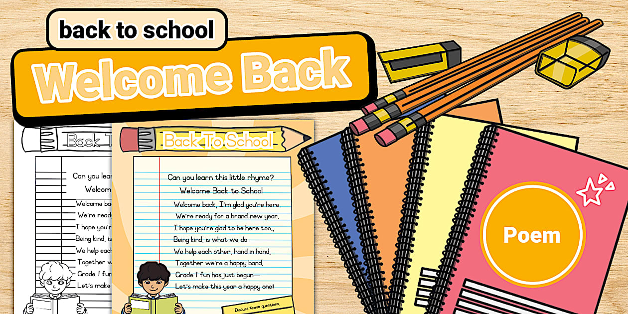 Grade 1 LS - Back to School - Poem: Welcome Back