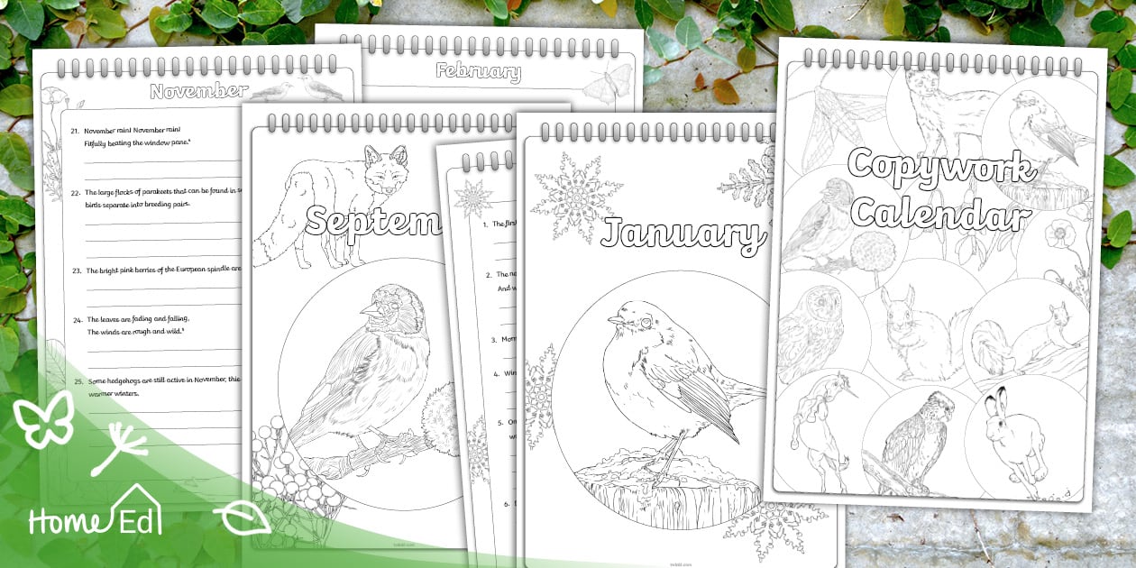 Copywork Calendar