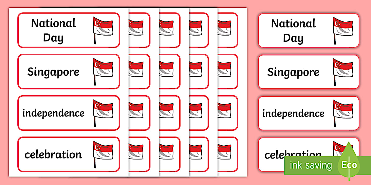 Singapore National Day Word Cards