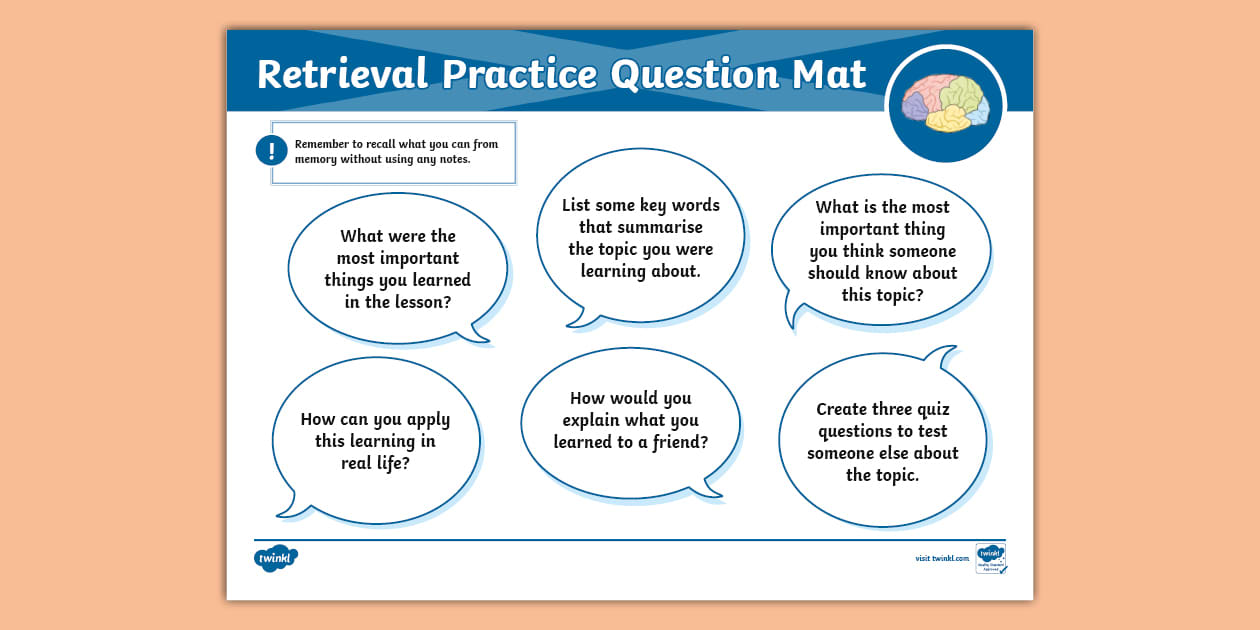 Question Mat for Retrieval Practice (teacher made) - Twinkl