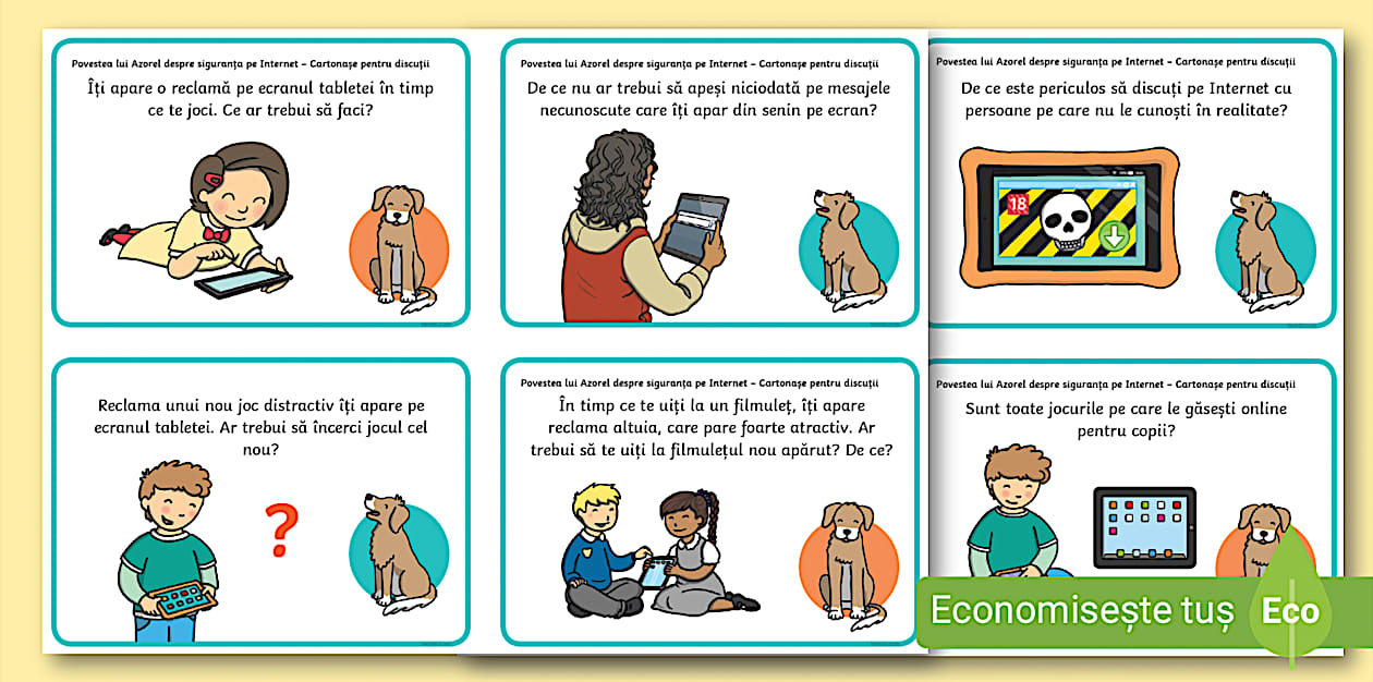 Azorel și siguranța pe Internet – Cartonașe pentru discuții
