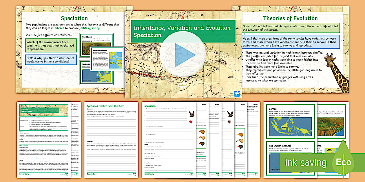 AQA Inheritance, Variation and Evolution Lesson 8: Speciation (Separate)