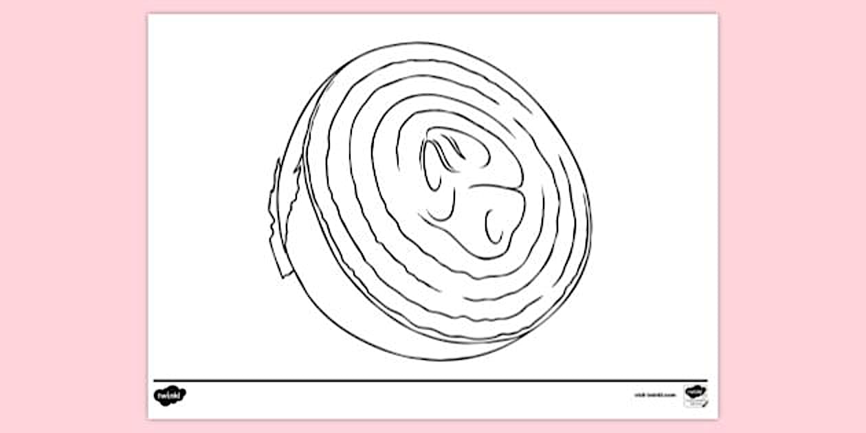 Half Onion Colouring Sheet | Colouring Sheets - Twinkl