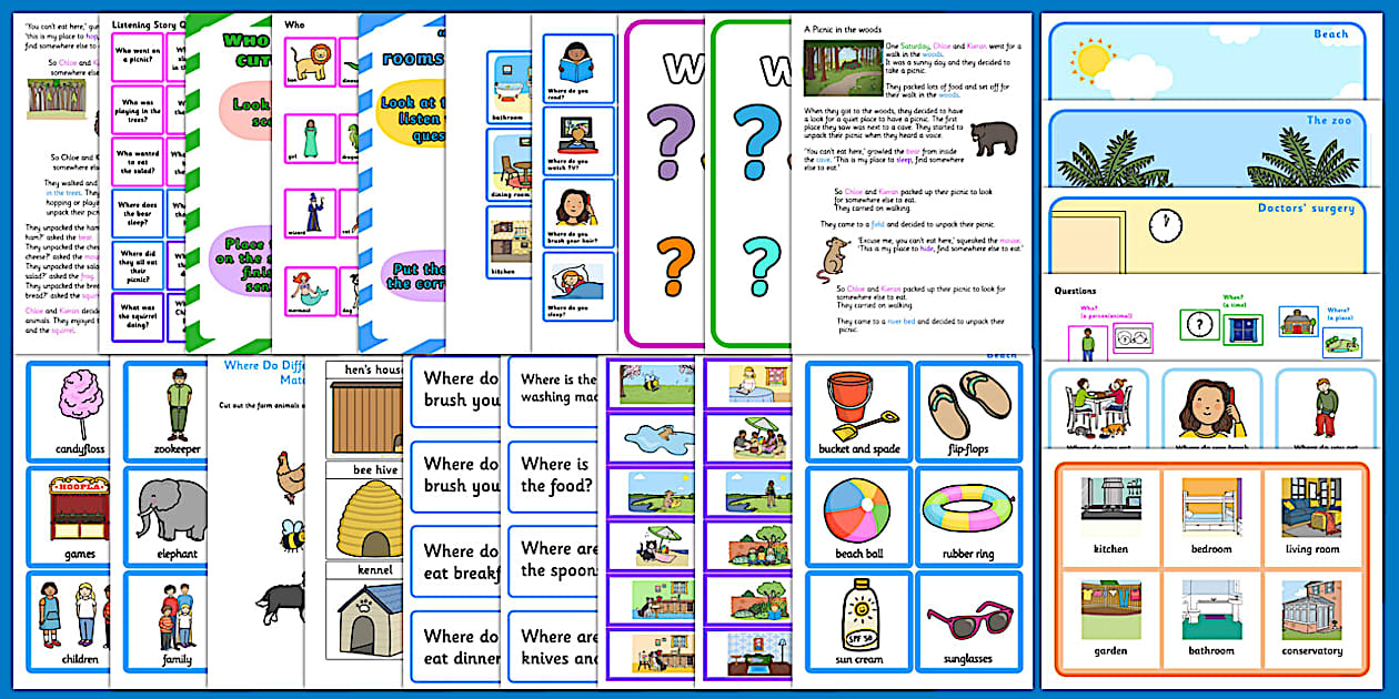 Where Question Word LSA Activity Pack - Twinkl