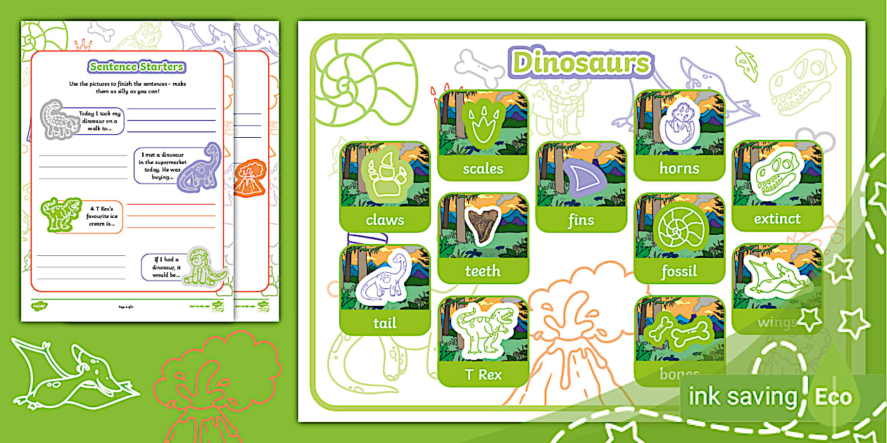 Printable Dinosaur Writing Prompts | Twinkl Parents EYFS