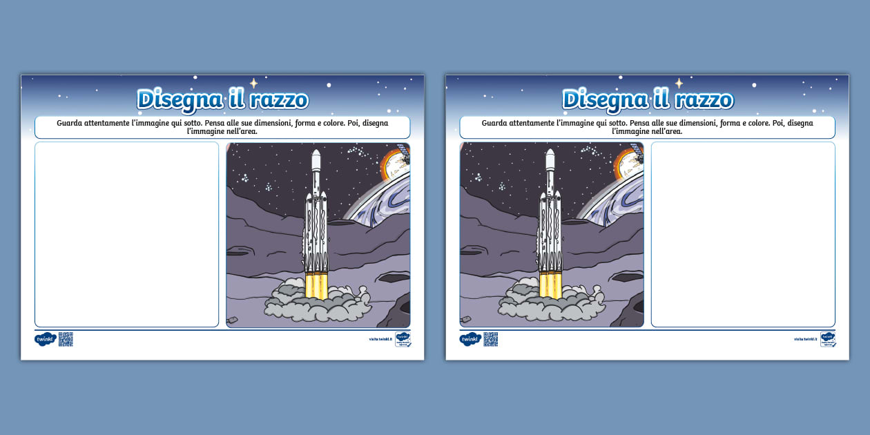 Attività: Disegna il razzo - Twinkl Italia - Twinkl
