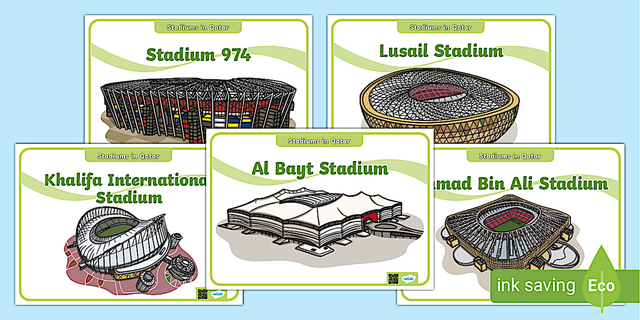 Stadiums in Qatar Display Posters (Teacher-Made) - Twinkl