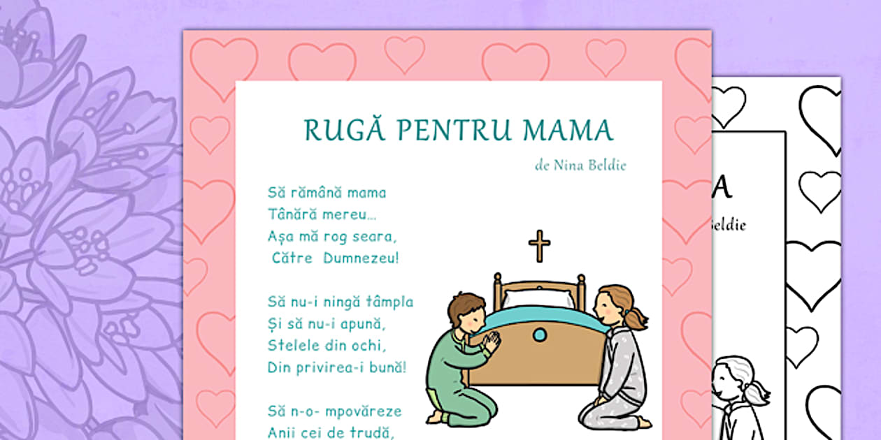 Black and White Poezie Ruga pentru Mama Nina Beldie - Twinkl