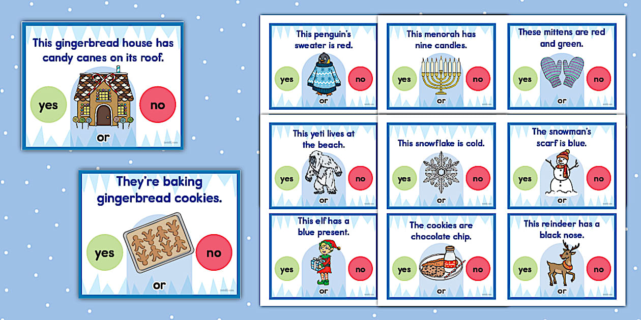 Winter Yes or No Question Cards for ELL (teacher made)