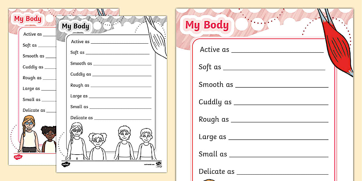 My Body Simile Poem Template - Twinkl Poetry (teacher made)