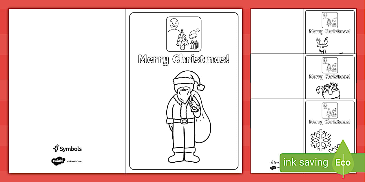 Christmas Card Symbols Colouring | Twinkl Symbols - Twinkl