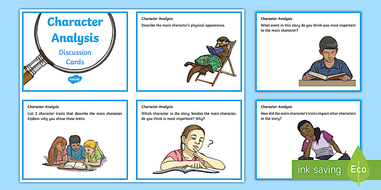 Character Analysis Discussion Cards for 3rd-5th Grade