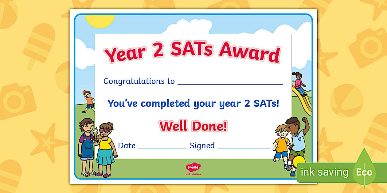 Summer Fun KS1 SATs Certificate (teacher made) - Twinkl