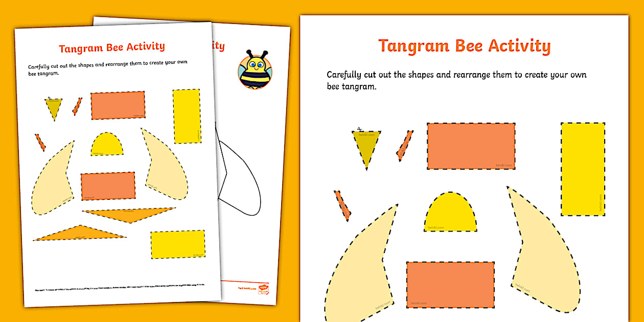 👉 Tangram Bee Activity Puzzle (Teacher-Made) - Twinkl
