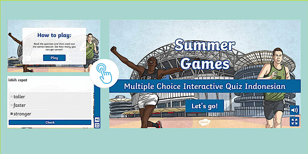 Summer Games Multiple Choice Interactive Quiz Indonesian
