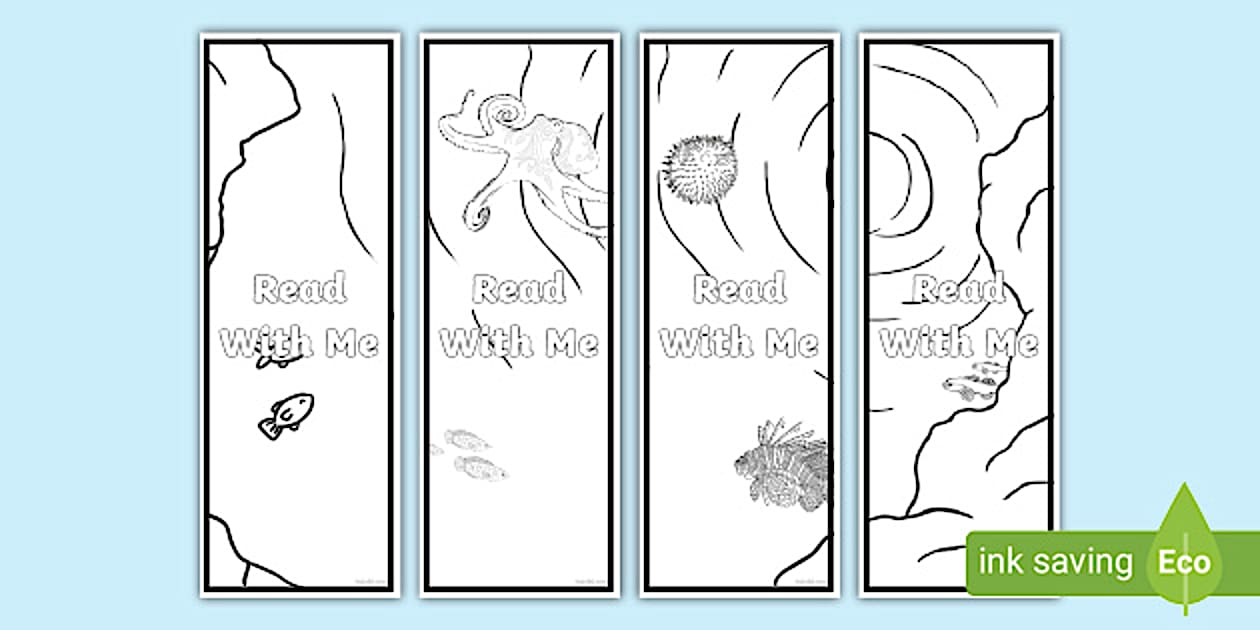 Ocean Themed Bookmarks to Colour | Resources | Twinkl