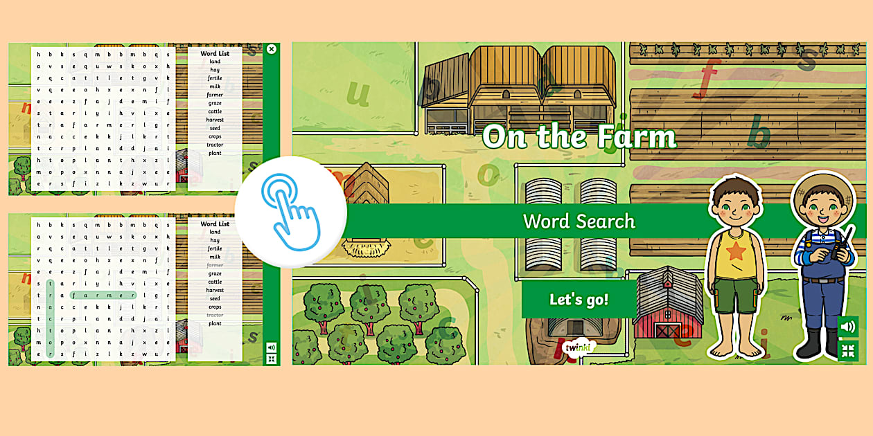 On the Farm Interactive Word Search (teacher made) - Twinkl