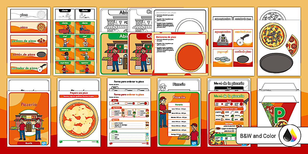 Paquete de juego dramático: Pizzería (teacher made)