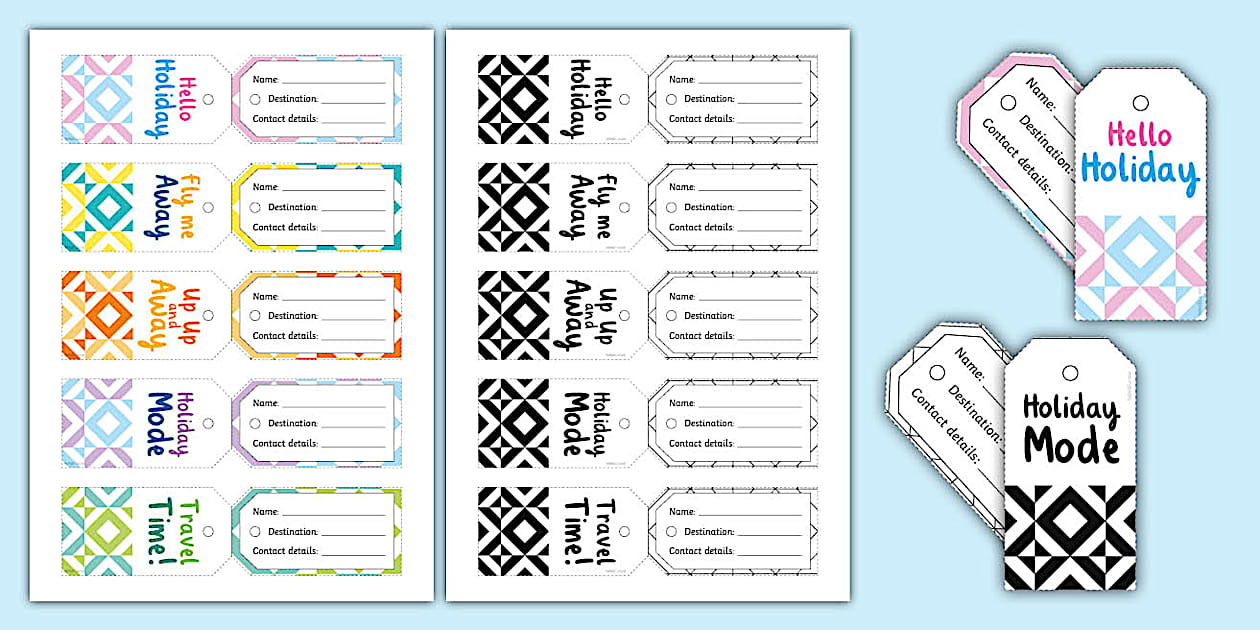 Suitcase Tag Cut-Outs (teacher made) - Twinkl