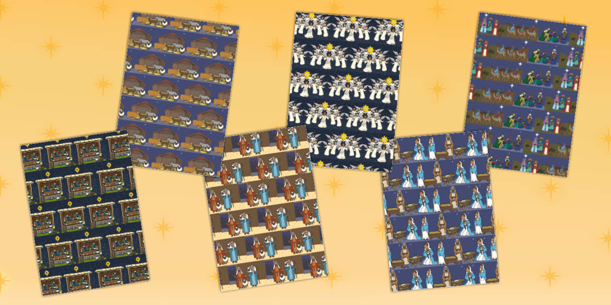 * NEW * Nativity-Themed Pattern Posters Pack - Twinkl