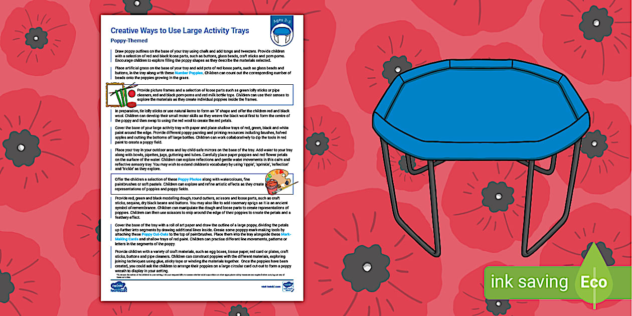 Poppy Tuff Tray Ideas | Remembrance Day Tuff Tray | EYFS